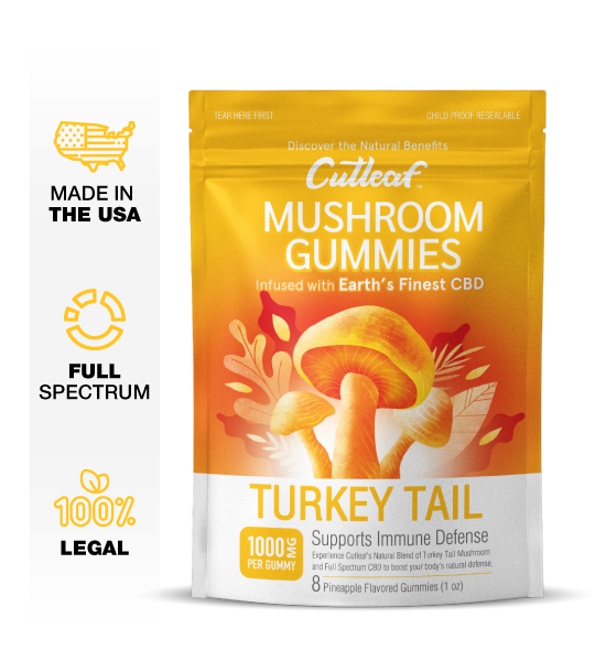 Turkey Tail 1000MG Mushroom Gummies Zero THC – Cutleaf